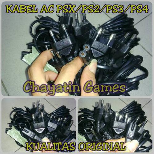 Jual KABEL AC ORI PSX / PS2 / PS3 SLIM / PS4 (COLOKAN BULAT) - Colokan ...