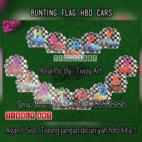 Jual Bunting Flag HBD Cars / Banner Happy Birthday Cars - Jakarta Barat ...