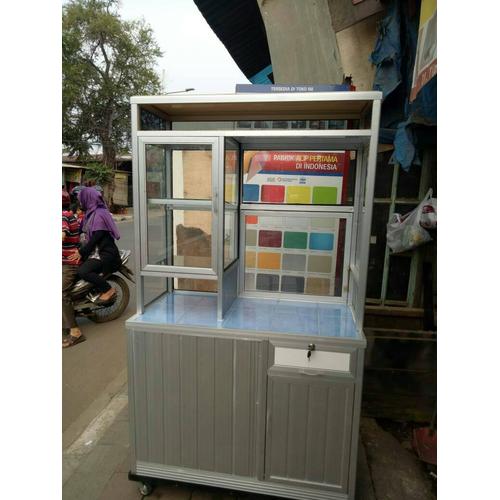 Jual gerobak alumunium, gerobak dagangan, etalase kaca, gerobak ...