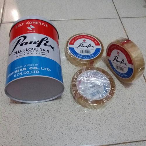 Jual Isolasi Panfix 1" X 72 Yard / Self Adhesive Cellulose Tape Panfix ...