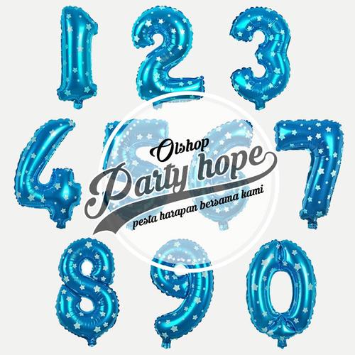 Jual balon foil angka biru / balon angka / balon angka biru - Jakarta ...