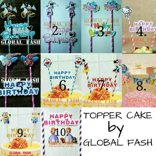 Jual topper cake karakter / hiasan kue / atasan kue / topper cupcake ...