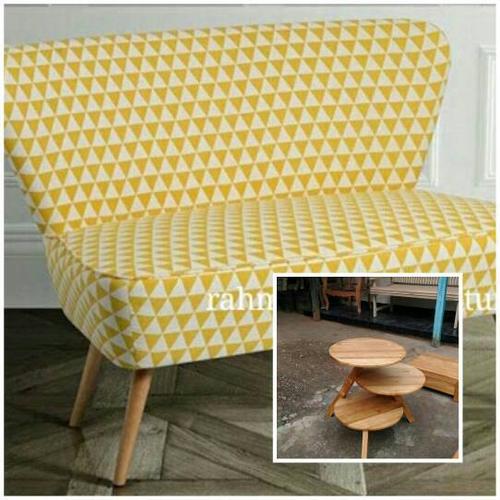 Jual sofa minimalis retro 150cm + 1 single + meja retro minimalis - Kab ...