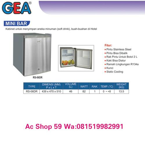Jual MINI BAR GEA RS06DR PINTU STAILESS DAN KUNCI,STATIC COOLING,KULKAS ...