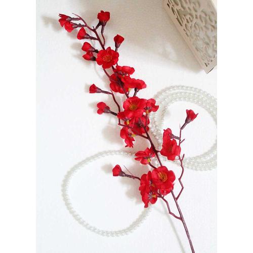 Jual bunga plastik artificial artifisial hias sakura SETANGKAI MERAH ...