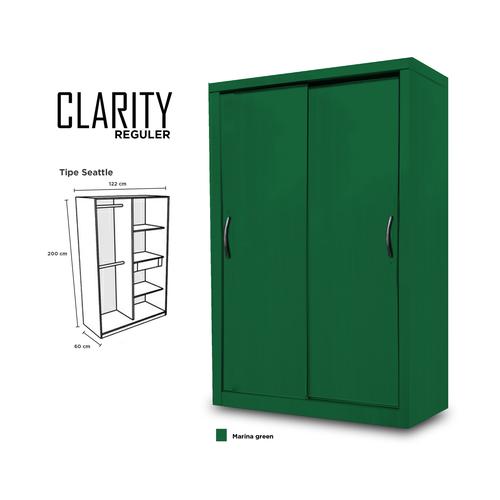 Jual Lemari Pakaian 2 Pintu Minimalis Clarity Door Sliding HPL Hijau ...