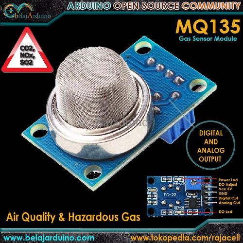 Jual Sensor MQ-135 MQ135 Air Quality & Hazardous Gas Sensor Kualitas ...