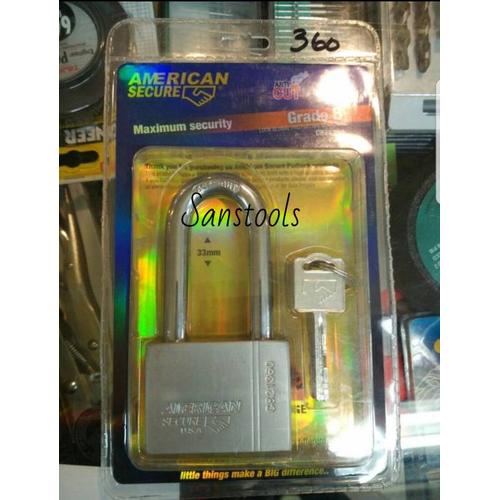 Jual gembok 60mm long panjang anti cut maling 60 mm American Secure ...