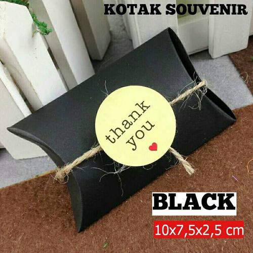 Jual KOTAK AKSESORIS HITAM/BOX/TEMPAT SOUVENIR/PILLOW BOX HITAM/KARDUS ...