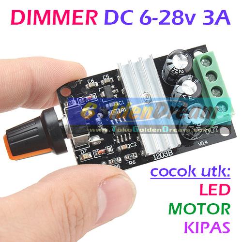 Jual Dimmer DC 6-28v 3A LED Motor Speed Controller PWM Variable ...