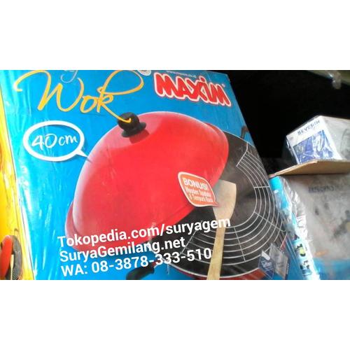 Jual Maxim Wok 40cm Wajan Besar dengan Tutup dan Jaring Tiris Asli dan ...