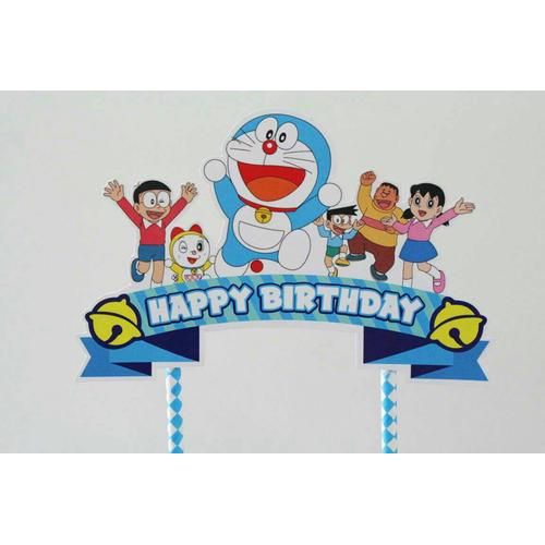 Jual topper kue tart doraemon / cake toppers doraemon bisa custom nama ...