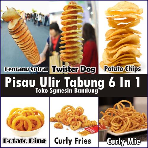 Jual Pisau ulir 6 in 1 (kentang spiral, twister dog, potato chips ...