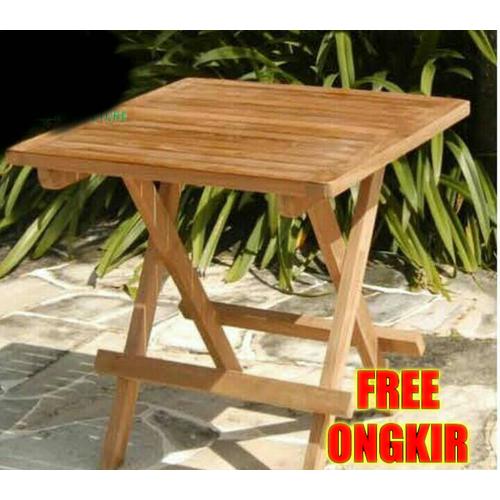 Jual meja lipat kotak 50cm t 50cm - folding table - meja piknik kayu ...