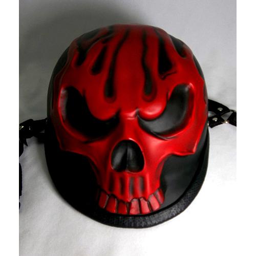 Jual Helm Tengkorak Airbrush 3 Dimensi Half Face Hitam Merah - Kab ...