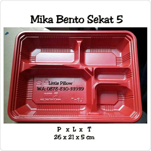 Jual Mika Bento Sekat 5 MERAH/ Bento Box/Tray Bento/Lunch Box - Jakarta ...