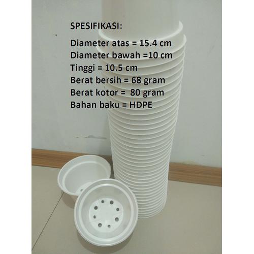 Jual Pot Bunga Plastik WARNA 15 cm putih / kuning / coklat / hijau ...
