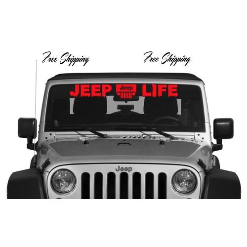 Jual Jeep Life Windshield Decal - 4x4 - Wrangler/sticker/stiker kaca ...
