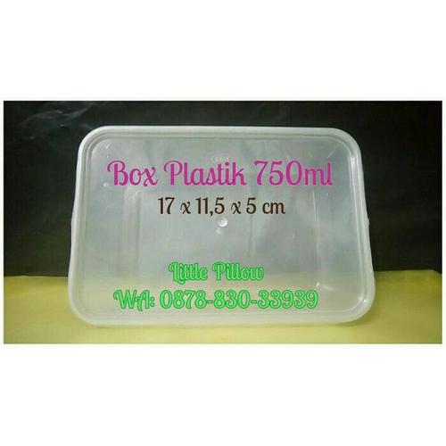 Jual Kotak Makan Bening 750ml/Box Kotak Plastik/Thinwall/Tempat Makanan ...