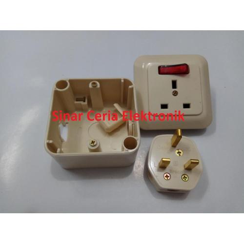Jual Stop Kontak AC dan Steker AC BROCO /Colokan AC OB set Gracio BROCO ...