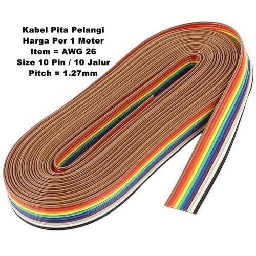 Jual Kabel Pita Pelangi Rainbow 10 Pin AWG 26 Flat Cable - Jakarta ...
