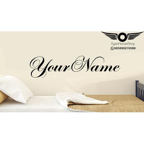 Jual Sticker Dinding Stiker Tulisan Nama Custom 60 x 30 cm Vinyl Decal ...