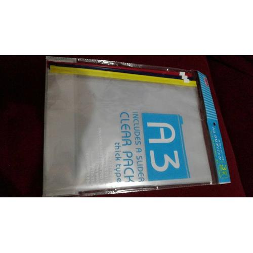 Jual Daiso A3 File Organizer Sleeve Slider x3 Tempat Kertas Dokumen Map ...