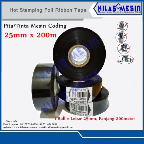 Jual Ribbon Tape 25 x 200 LC1 Hitam Tinta coding Pita cetak expiry date ...