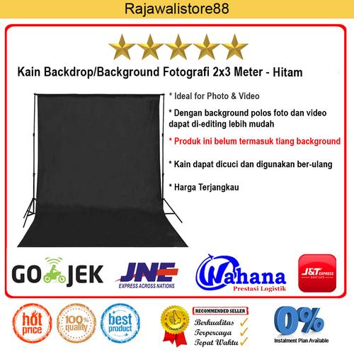 Jual Kain Background/Backdrop Studio Fotografi 2x3 Meter - Hitam - Kota ...