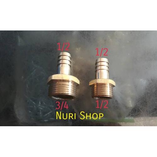 Jual Neple Selang/ Nepel/ Sambungan Selang Kuningan 1/2 x 3/4 - Kota ...