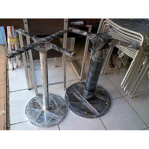 Jual kaki meja makan plat besi bundar 50cm tiang besar powder coating ...