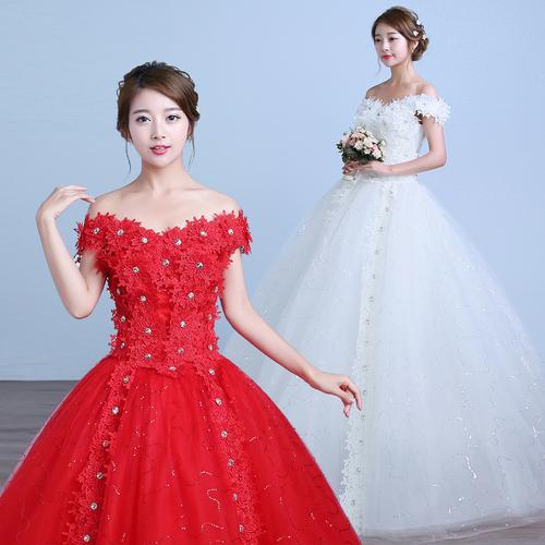 Jual 1708007 Merah/Putih Sabrina Gaun Pengantin Wedding Gown Dress ...