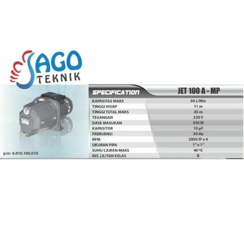 Jual POMPA AIR SUMUR SEMI DALAM / JET PUMP MULTIPRO JET 100A - Kota ...