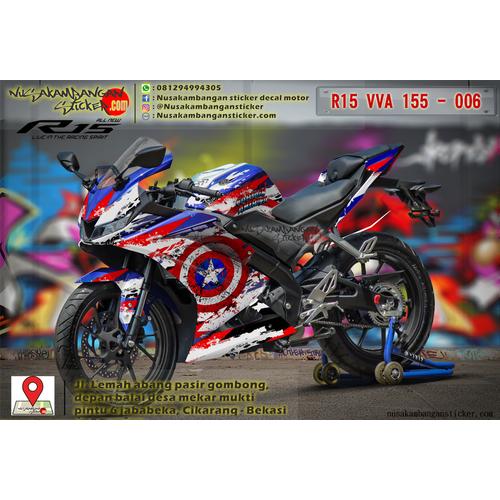 Jual Decal Sticker Motor Yamaha R15 V3 Full body - Biru putih - Graftac ...