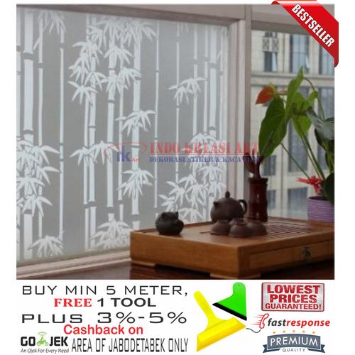 Jual STICKER - STIKER KACA MOTIF BAMBU COCOK UNTUK PARTISI KACA RUMAH ...