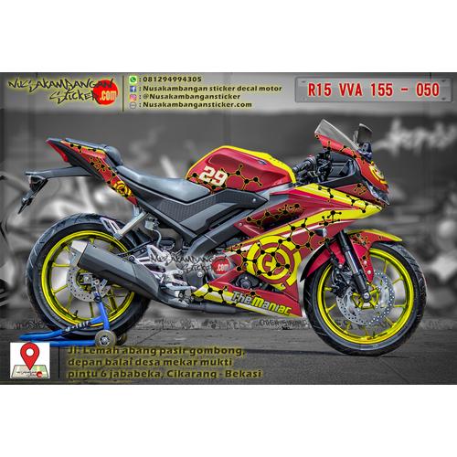 Jual Decal Sticker Motor Yamaha R15 V3 Full body - Merah kuning ...