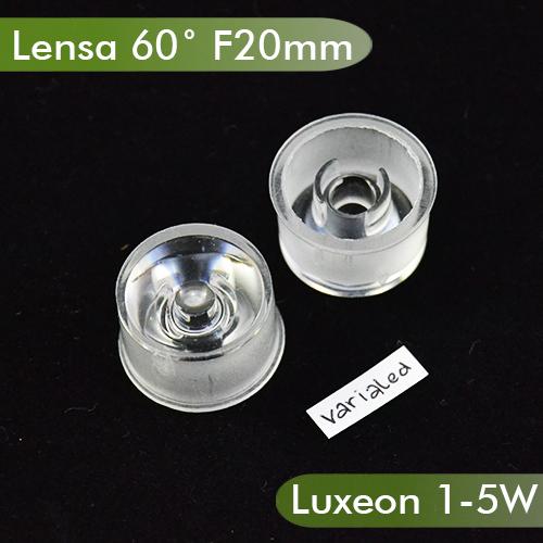 Jual Lensa HPL 60 Degree 20mm CLEAR Concave Lens LED For 1-5W Cover ...