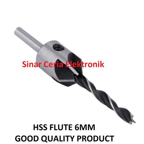 Jual 6mm HSS 5 Flute Countersink Chamfer Drill Bit Set Mata Bor ...