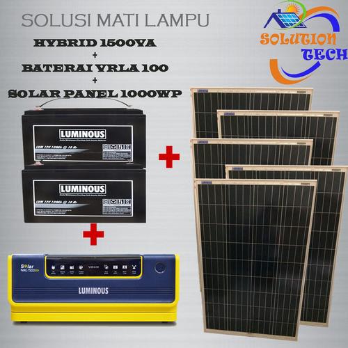 Jual Paket Hybrid 1500VA + Baterai VRLA100ah + Solar Panel 1000WP ...