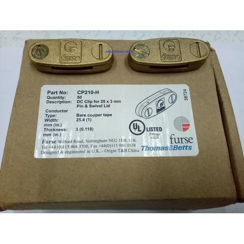Jual DC Tape Clip Copper/Clamp untuk copper tape 25x3 mm (Furse CP210-H ...