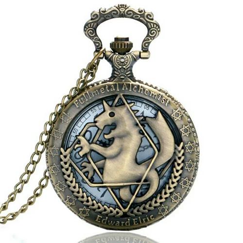 Jual High Quality Full Metal Alchemist Edward Elric Pocket Watch Quartz ...