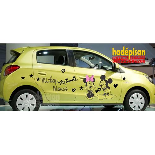 Promo STIKER MOBIL MICKEY MOUSE MINNIE CUTTING STICKER BODY DAN KAP ...