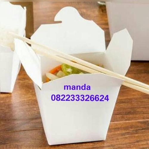Jual paper box food pail rice box kotak nasi makanan polos putih - Kota ...