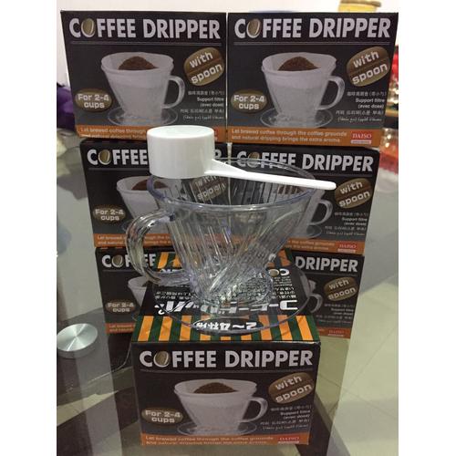 Jual coffee dripper putih transparan - flat bottom - alat kopi - paper ...