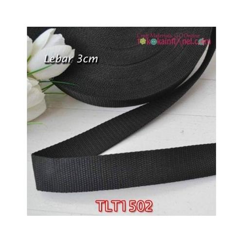 Jual TLT1502 Tali Tas Bahan Polyester Lebar 3cm warna Hitam (Per meter ...