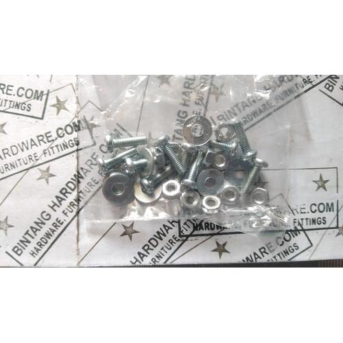 Jual Baut JP 3X10 mm Set Mur Putih dan Ring Per Bungkus Isi 10 Set ...
