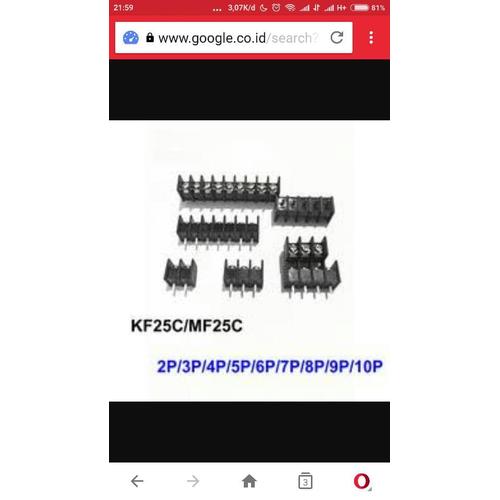 Jual terminal blok hitam 2p 2pin 2 p pin 2kaki15a besar kf25 tanpa ...