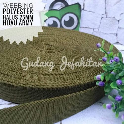 Jual Webbing Tali Tas Polyester Halus 25mm HIJAU ARMY 1 meter - Kota ...
