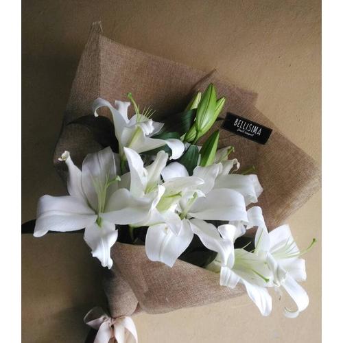 Jual buket lily casablanca putih (bunga potong segar) / buket bunga ...