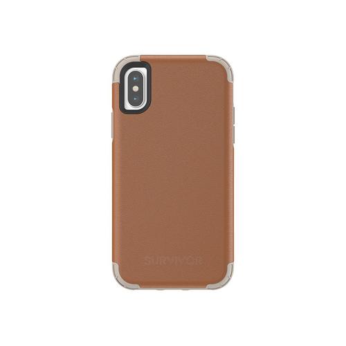 Promo Griffin iPhone X Case Survivor Prime Premium Leather Slim - Brown ...
